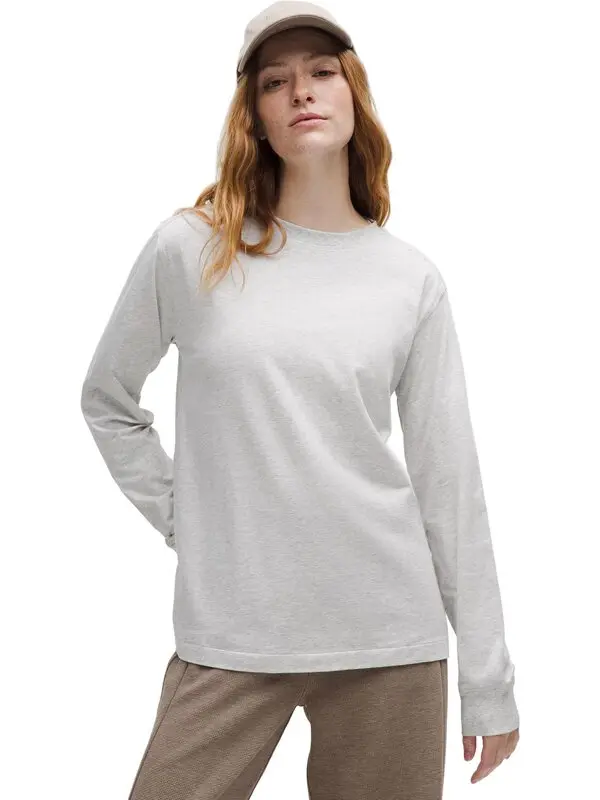 Lululemon Organic Cotton Long-sleeve Shirt - Heathered Core Ultra Light Grey