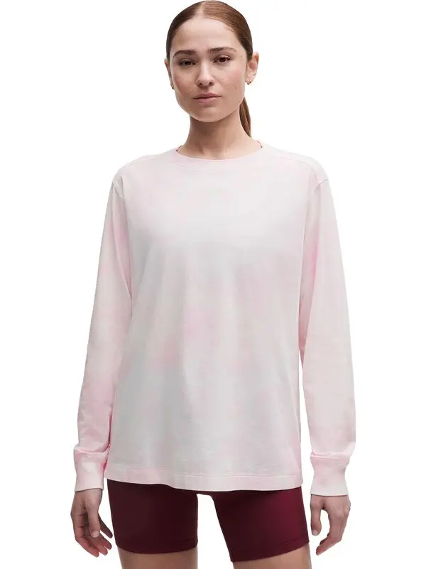 Lululemon Organic Cotton Long-sleeve Shirt - Smoothie Wash Strawberry Multi