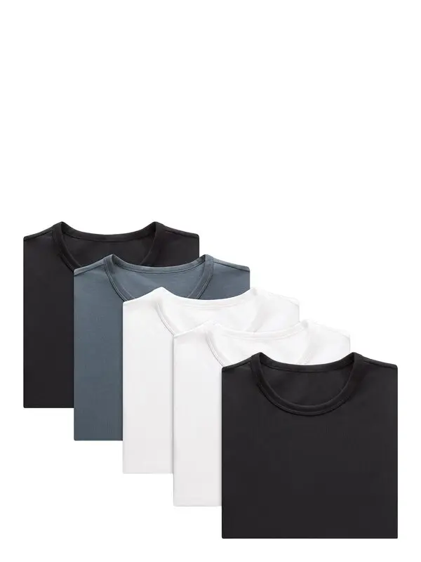 Lululemon Organic Cotton Classic-fit T-shirt - Black/black/white/white/oil Grey