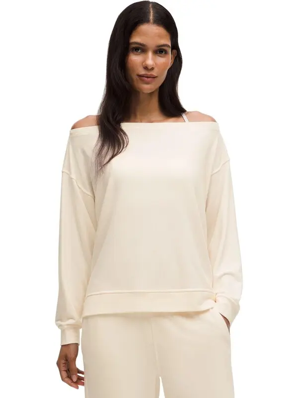 Lululemon Becalm Oversized Boatneck Long-sleeve Shirt - Coconut Ivory