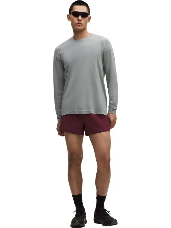 Lululemon Mile Maker Ripstop Lined Short 4 - Burgundy Bay