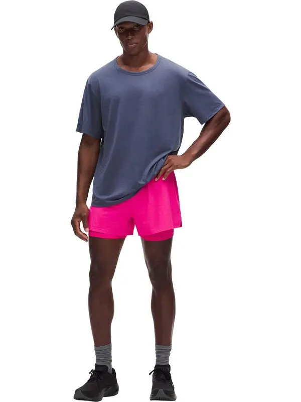 Lululemon Mile Maker Ripstop Lined Short 4 - Flamingo Fun