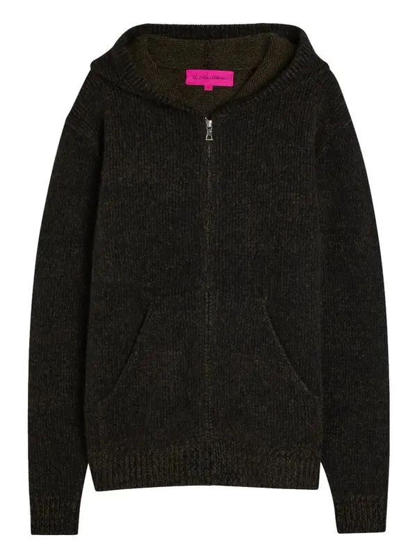 THE ELDER STATESMAN Plaited Hooded Cashmere Jumper - Black