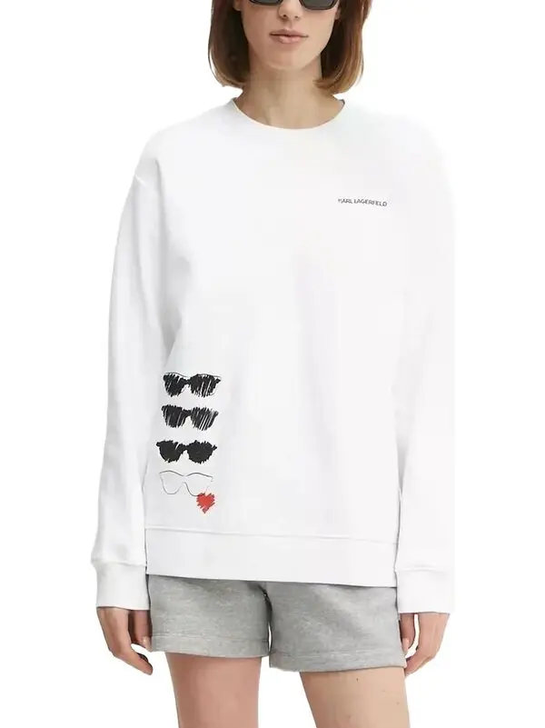 Karl Lagerfeld Sunglasses-print Sweatshirt - White