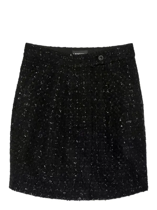 Emporio Armani Tweed Sequin Mini Skirt - Black
