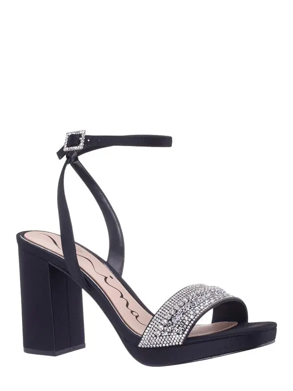 Nina Sofina Ankle Strap Platform Sandal - Black
