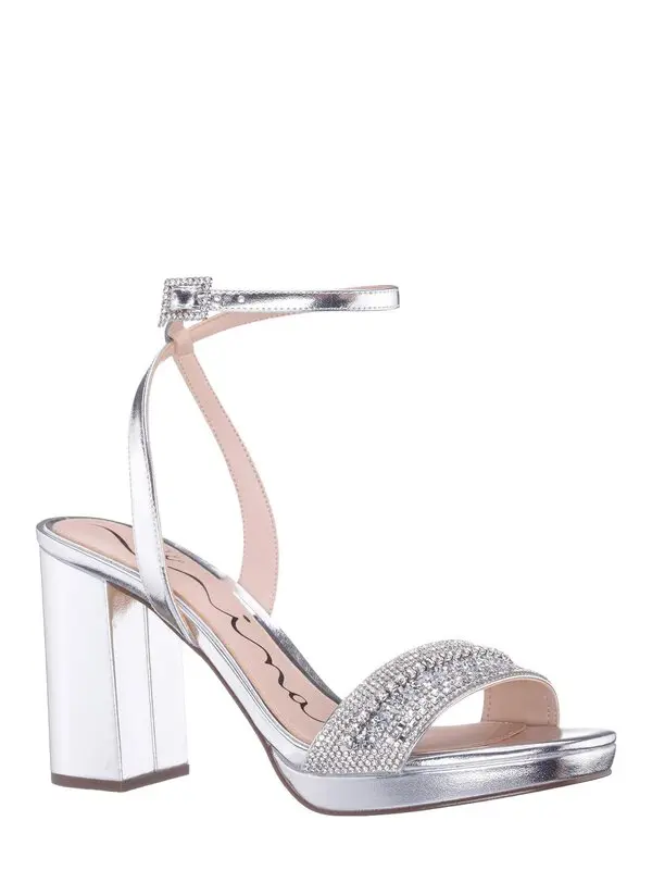 Nina Sofina Ankle Strap Platform Sandal - Silver
