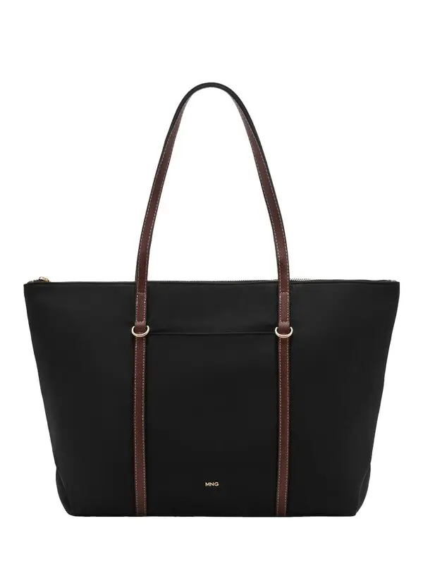 Mango Nylon Shopper Bag - Black