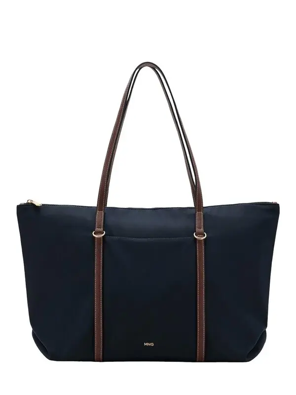 Mango Nylon Shopper Bag - Navy