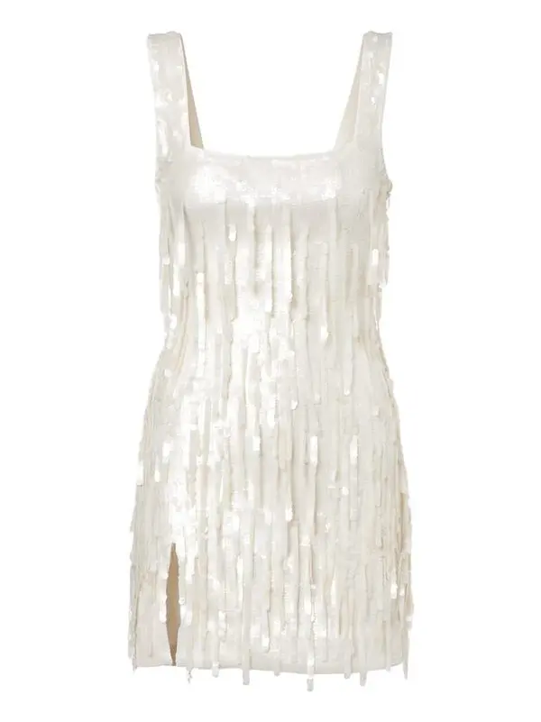 Staud Le Sable Sequined Minidress - White