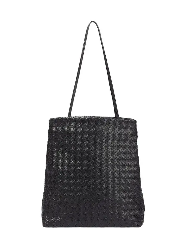 THE ROW Lilou Woven Leather Shoulder Bag - Black