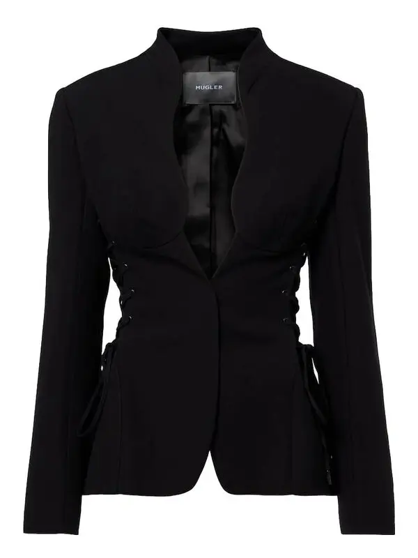 MUGLER Single-breasted Blazer - Black
