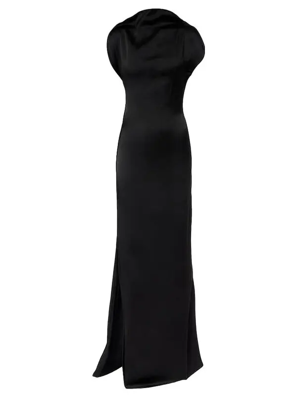 Victoria Beckham Crêpe Satin Gown - Black