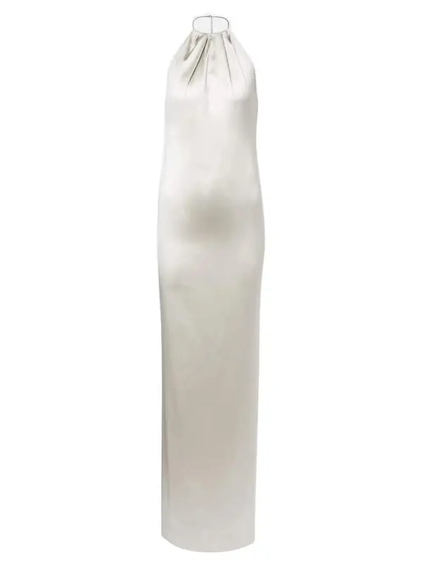Ralph Lauren Corra Halterneck Gown - Grey