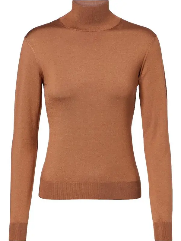Ralph Lauren Silk-blend Jersey Sweater - Brown