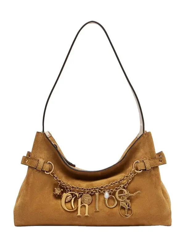 Chloé Charms Suede Tote - Beige