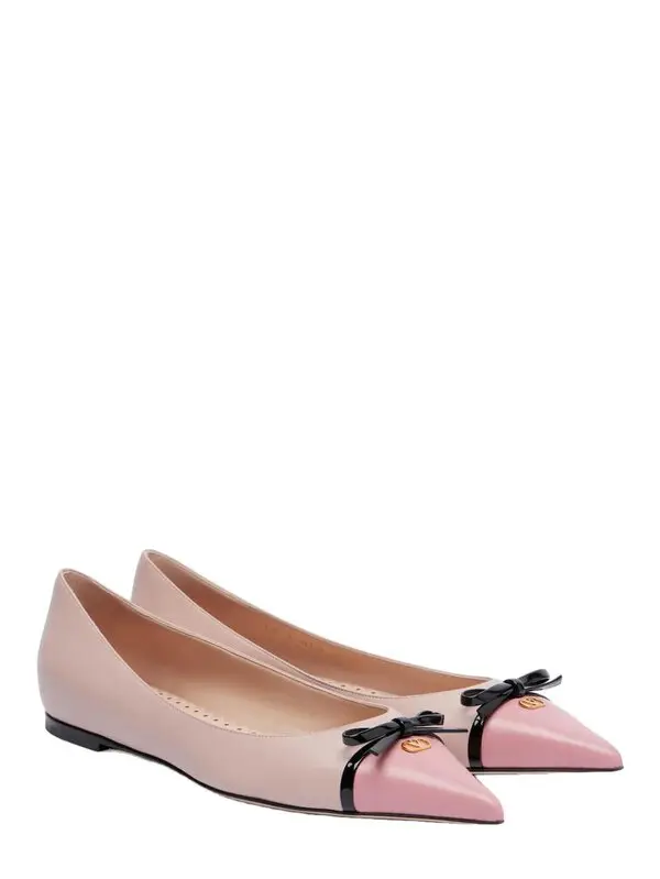 Valentino Garavani Bepointy Leather Ballet Flats - Pink