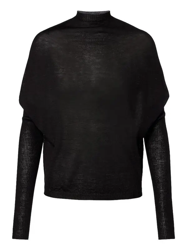 Rick Owens Crater Virgin Wool Sweater - Black