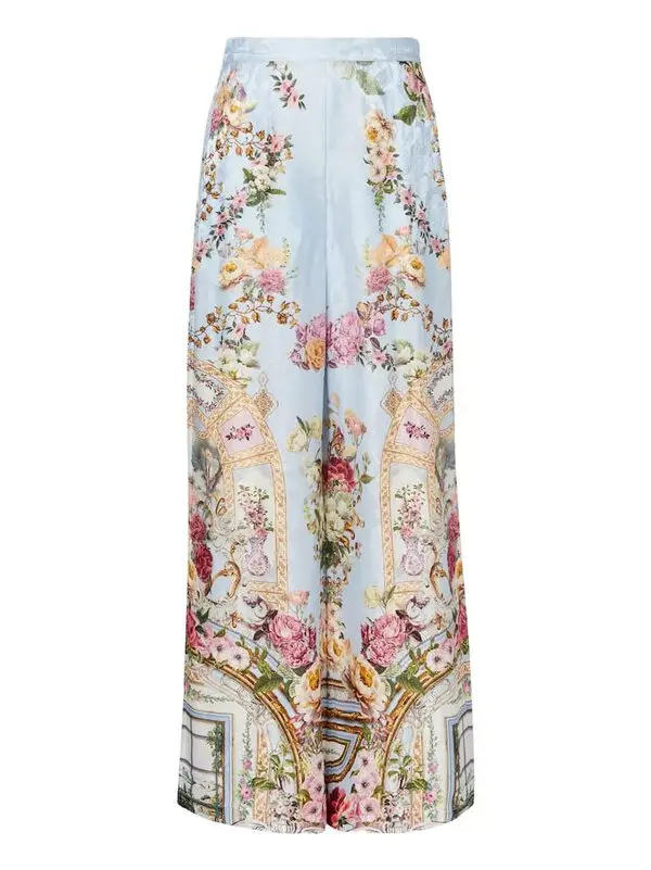 Camilla Tiled In Time Floral Wide-leg Pants - Multicoloured