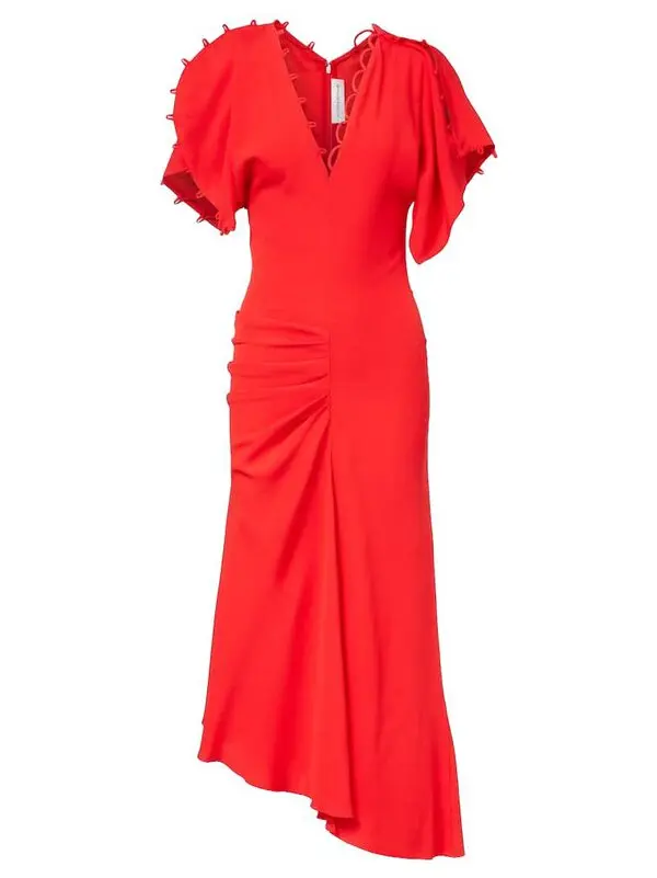Victoria Beckham Asymmetric Draped Maxi Dress - Red
