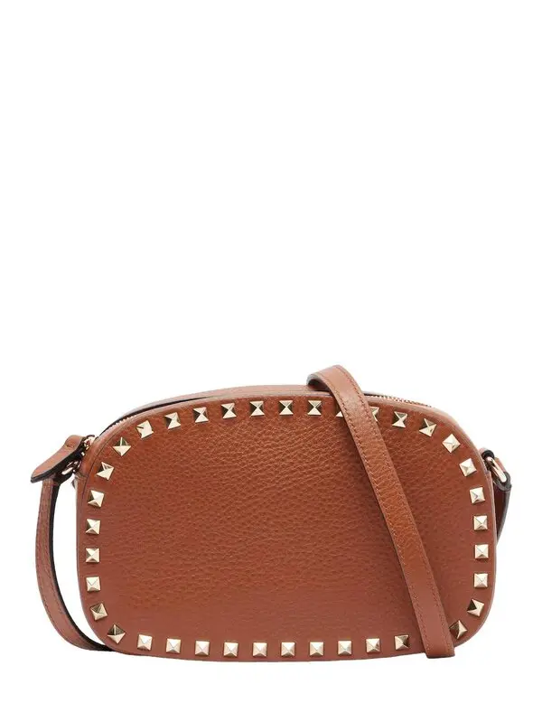 Valentino Garavani Rockstud Small Leather Shoulder Bag - Brown