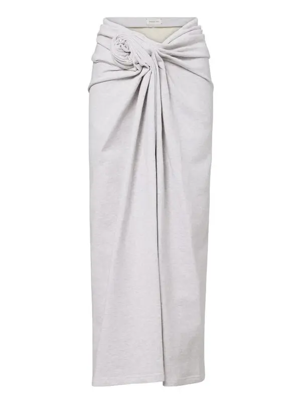 Magda Butrym Floral-appliqué Cotton Midi Skirt - Grey