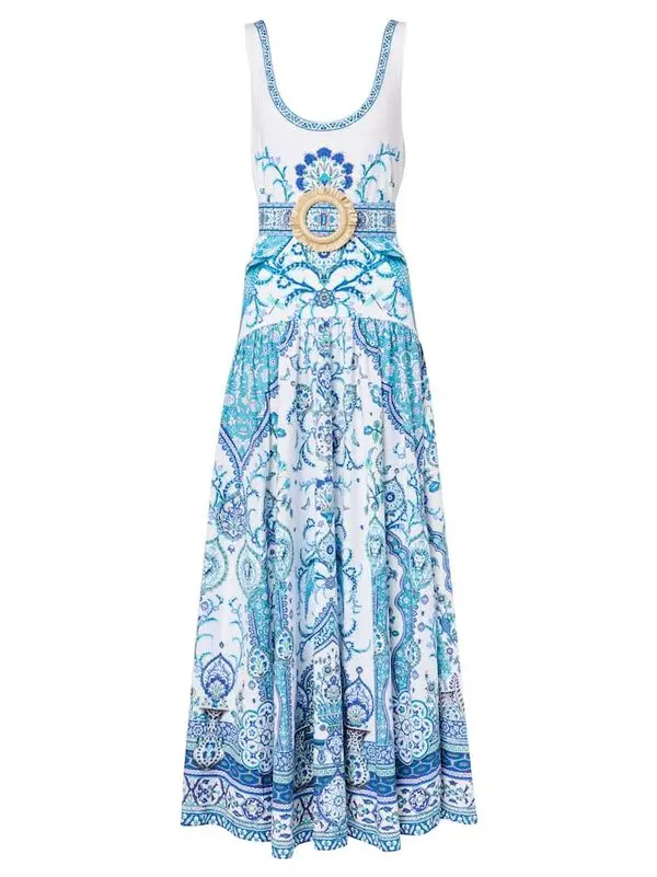Camilla Isnik Lullaby Cotton Jersey Maxi Dress - Blue