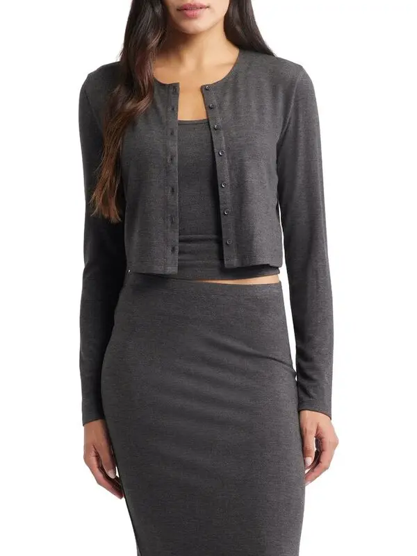 ARTLESS FOREVER Eloise Cropped Cardigan - Charcoal