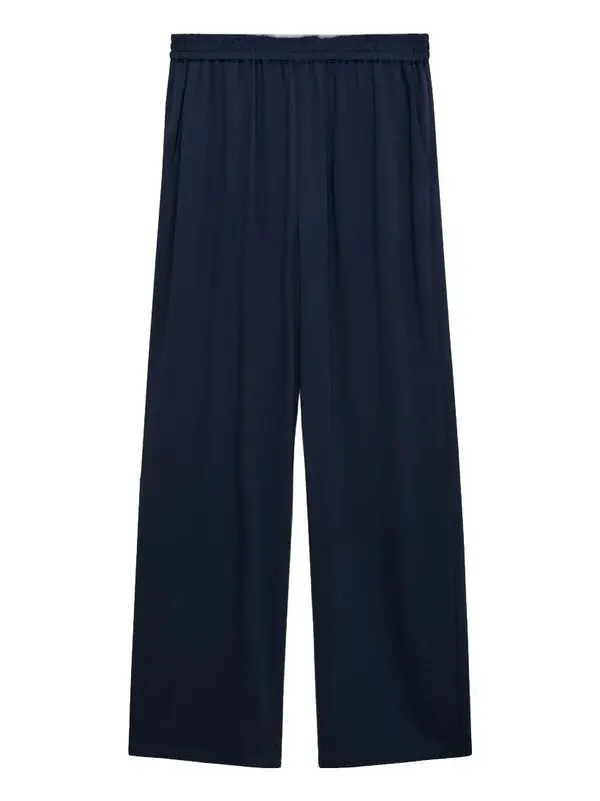 Mango Pull-on Wide-leg Trousers - Dark Navy