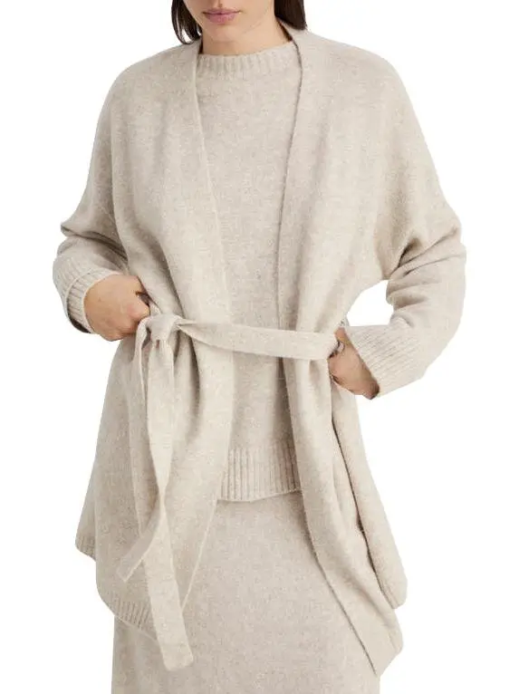 Mango Tie-front Longline Cardigan - Beige