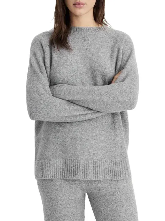 Mango Crewneck Raglan Sleeve Sweater - Grey