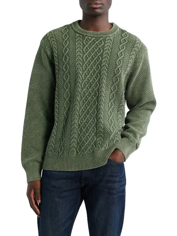 DARK SEAS Big Sur Mixed Stitch Sweater - Forest