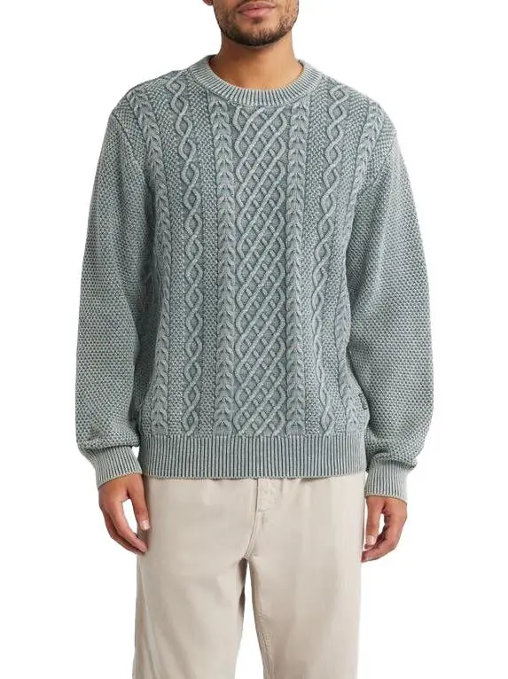 DARK SEAS Big Sur Mixed Stitch Sweater - Storm