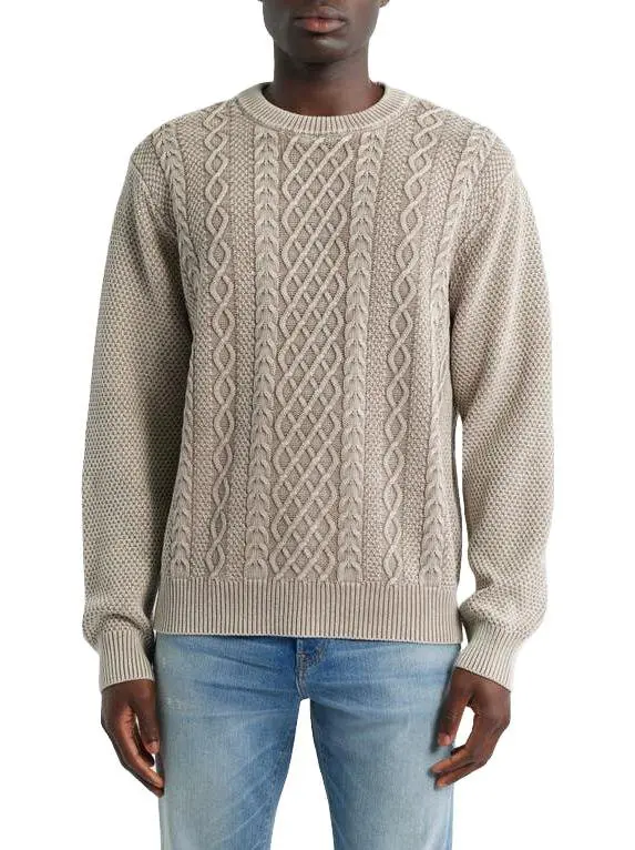 DARK SEAS Big Sur Mixed Stitch Sweater - String