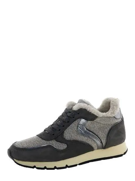 VOILE BLANCHE Julia Genuine Shearling Sneaker - Grey