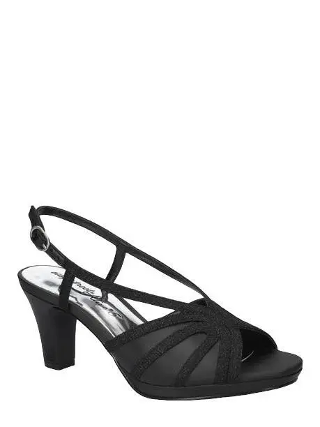 EASY WORKS BY EASY STREET Nell Sandal - Black Satin