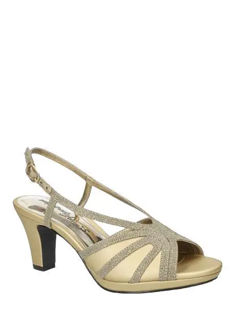 EASY WORKS BY EASY STREET Nell Sandal - Gold Satin
