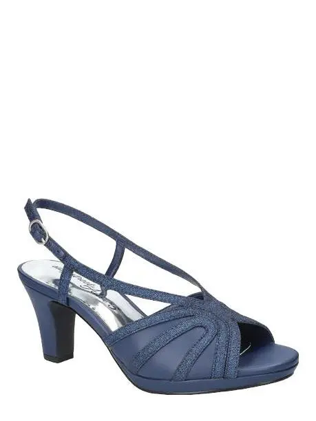 EASY WORKS BY EASY STREET Nell Sandal - Navy Satin