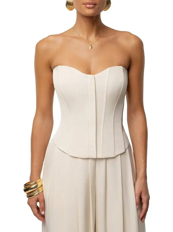 JLUXLABEL Strapless Bustier Top - Cream