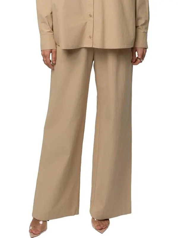 JLUXLABEL Leon Pleated Wide-leg Pants - Beige