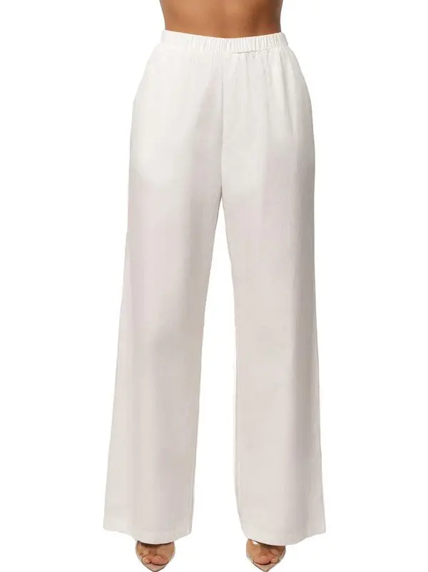 JLUXLABEL Leon Pleated Wide-leg Pants - Ivory