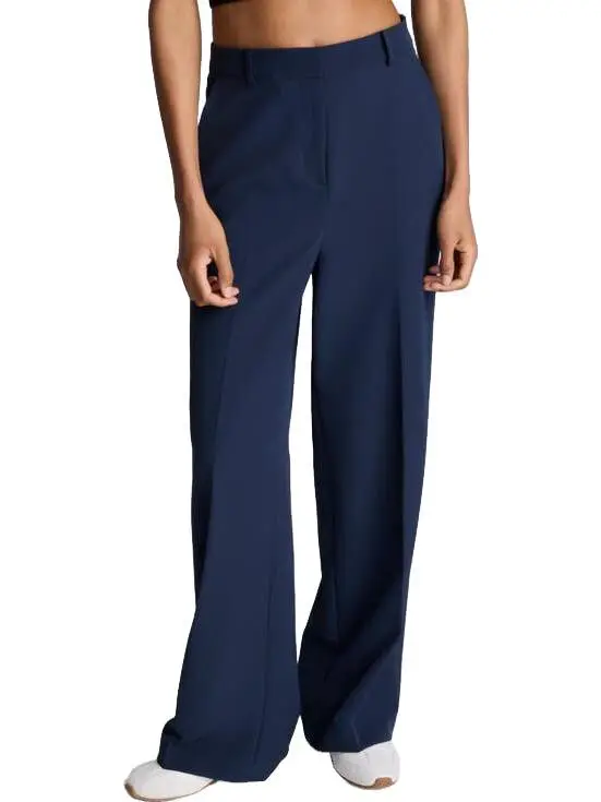 KENNETH COLE High-waist Wide-leg Pants - Blue Rain