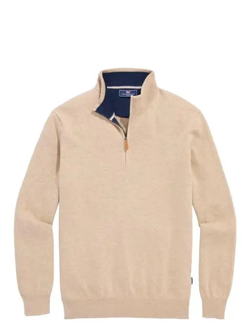 Vineyard Vines Boathouse Quarter-zip Sweater - Oatmeal Heather
