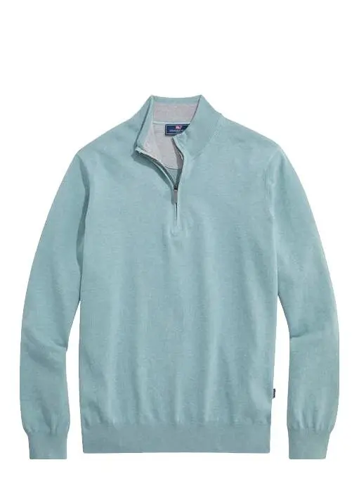 Vineyard Vines Boathouse Quarter-zip Sweater - Seacliff Blue