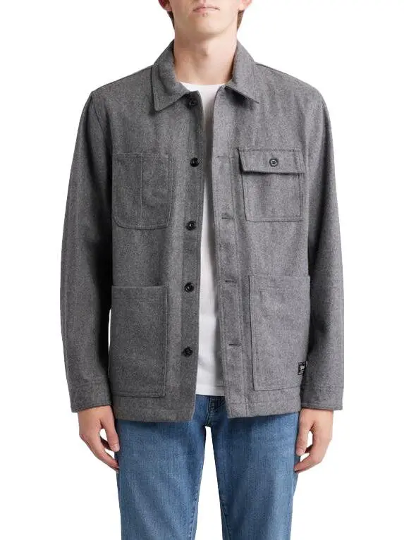 SCHOTT Unlined Wool Blend Chore Jacket - Heather Grey