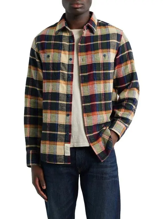 SCHOTT Plaid Flannel Button-up Work Shirt - Madison