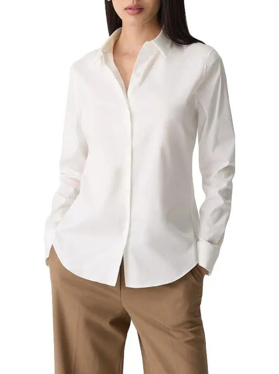 Theory Classic Fitted Button-up Shirt - White - 100