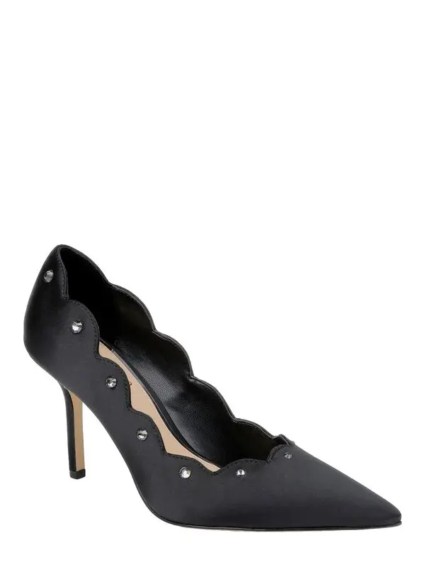 Badgley Mischka Eleni Pointed Toe Pump - Black Satin