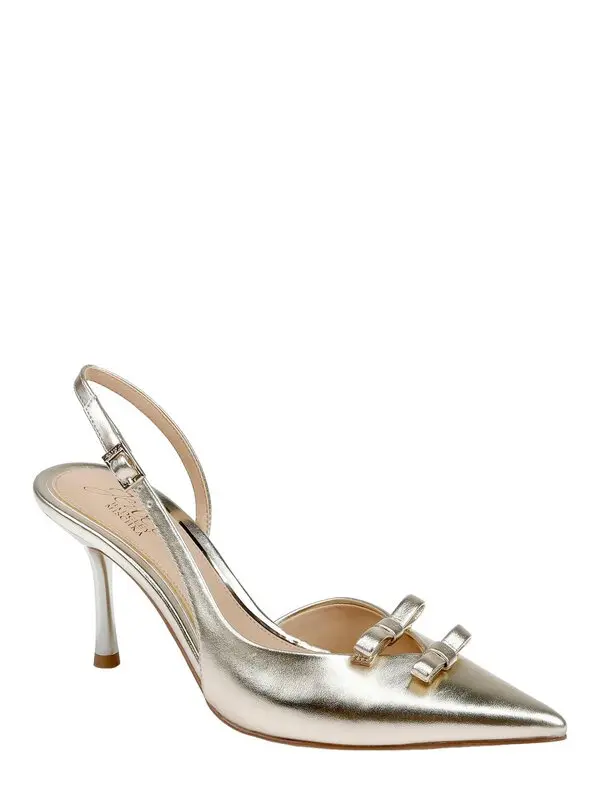 Badgley Mischka Ellery Slingback Pointed Toe Pump - Gold Metallic