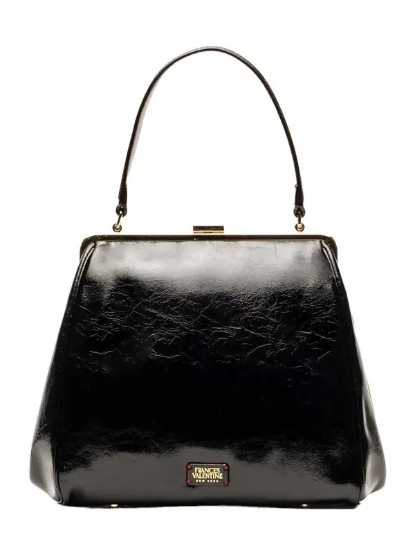 FRANCES VALENTINE Katherine Frame Leather Handbag - Black
